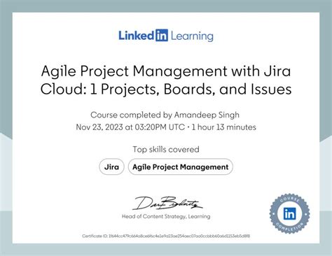 Amandeep Singh On Linkedin Certificate Of Completion