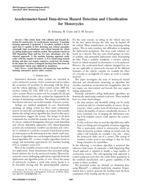 Accelerometer Based Data Driven Hazard Detection And Classification Pdf