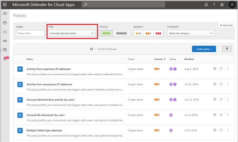 변칙 검색 정책 만들기 microsoft defender for cloud apps microsoft learn