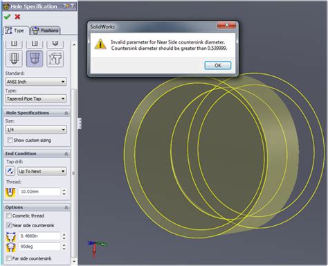 Solidworks Hole Callouts For Hole Wizard Holes On Cylindrical Faces