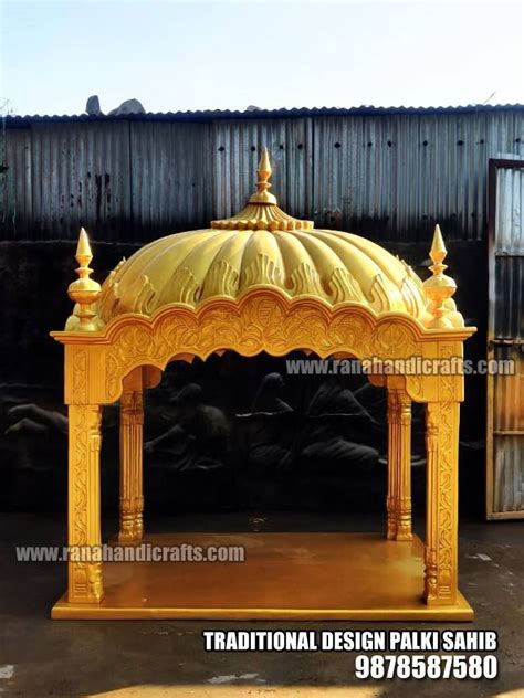Palki Sahib Hm03 Beautiful Gold Colored Shrine For Home Golden