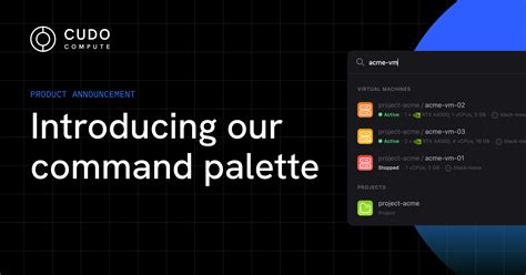 Introducing The Command Palette To Cudo Compute