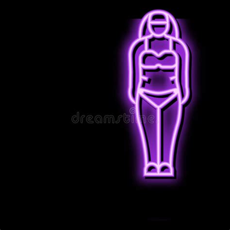Endomorph Female Body Type Neon Glow Icon Illustration Stock Vector