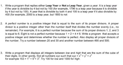 Solved Write A Program That Replies Either Leap Year Or Not Chegg