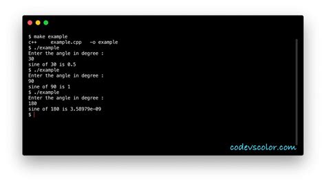 C Sin Function Explanation With Example Codevscolor