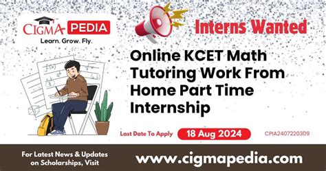 Online Kcet Math Tutoring Work From Home Part Time Internship 2024 How To Apply For Internship