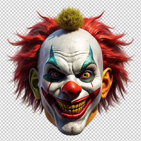 Evil clown mask isolated on transparent background | Premium AI ...