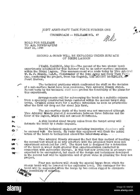 The Baker Test Conducted In 1946 At The Bikini Atoll Was A Pivotal