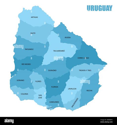 Uruguay Regions Map Stock Vector Image And Art Alamy