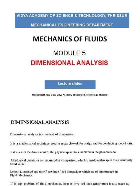 Mof Module 5 Dimensional Analysis Lecture Slides Download Free Mof Module 5 Dimensional Analysis Lecture Slides Download Free