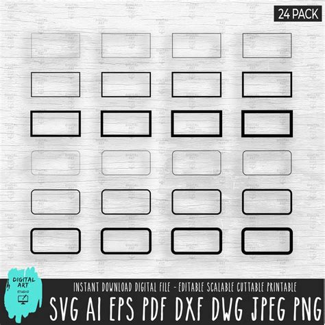 Rectangle Svg Rectangle Outline Svg Frame Svg Instant Download Frame Clipart Rectangle