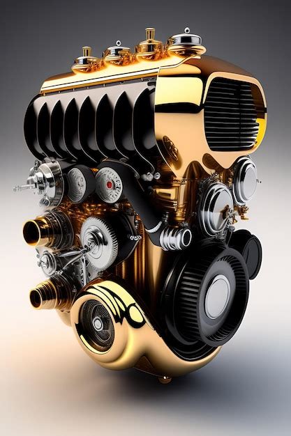 Premium Ai Image Modern Car Engine On White Background
