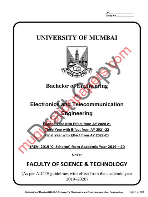 Be Electronics And Telecommunication Third Year Te Semester 6 Rev 2019