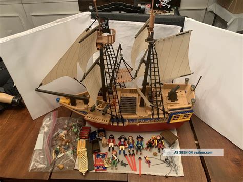 Vintage Playmobil 4290 Deluxe Pirate Ship Boat Set With 7233798
