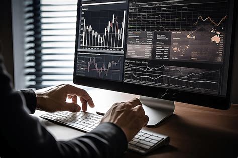 Premium Ai Image Businessman Using A Computer With Graph Growth