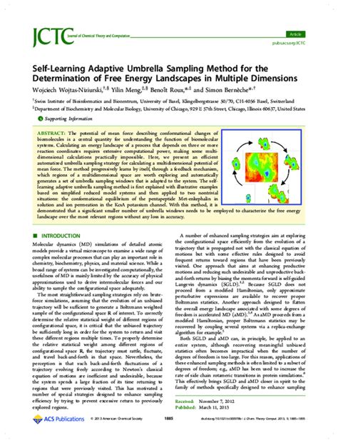 Pdf Self Learning Adaptive Umbrella Sampling Method For The