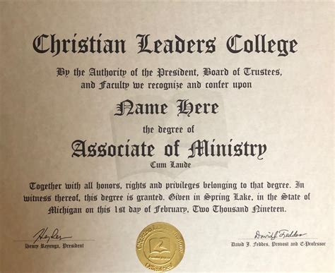 Associate Of Ministry Degree Christian Leaders Ministries