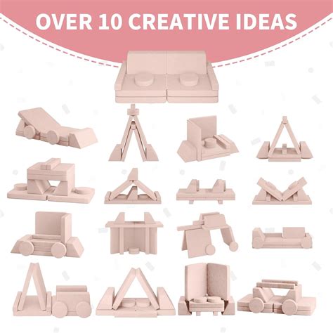 Sofá Modular Para Niños 10 Unidades Sofá Infantil De 654 Pulgadas Para Sala De Juegos Sofá