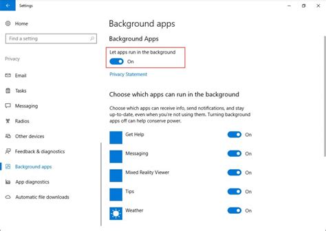 steps to disable windows 10 applications running in the background in