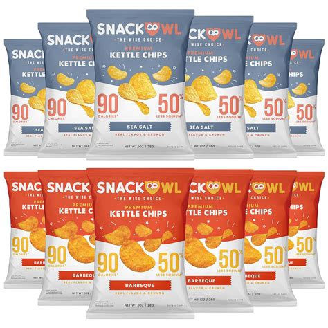 Snack Owl Low Calorie Chips 12 1oz Bags Of Vegan Plant