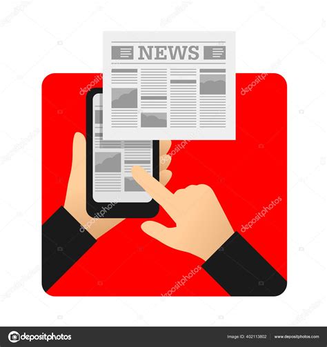 Mobile Mass Media Online Conceptual Illustration Stock Vector By
