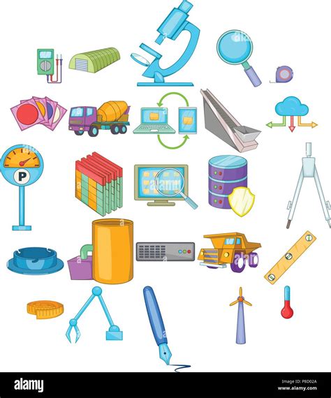 Engineering Icons Set Cartoon Style Stock Vector Image And Art Alamy