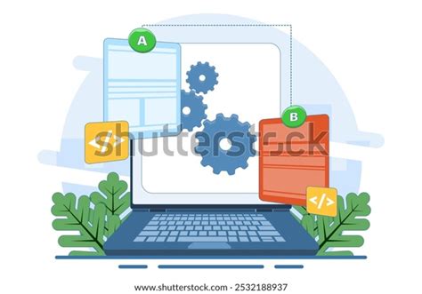 Ab Testing Concept Comparison Separate Wireframe Stock Vector Royalty