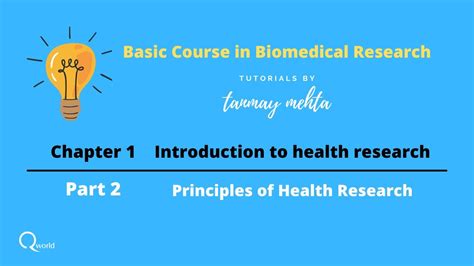 Basic Course In Biomedical Research Chapter 1 Introduction To Health Research Part 2 Youtube