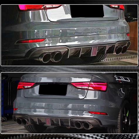 Audi S3 A3 Sline 8v5 Carbon Fiber Rear Bumper Diffuser Exterior Mods