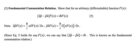 Solved Fundamental Commutation Relation Show That For An