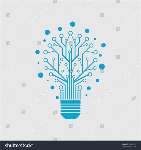 Electric Bulb Circuit Board Electronic Blue Stock Vector Royalty Free