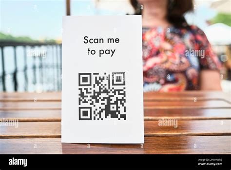 Qr Code For Contactless Payment In A Restaurant Concept Of Cashless
