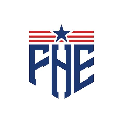 Premium Vector Patriotic Fhe Logo With Star And American Flag Straps
