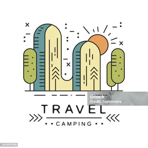 캠핑 여행 기호 디자인 모험 캠핑 Alpinism 등산 및 야외 활동 상징 벡터 Illustratio 개념에 대한 스톡 벡터 아트 및 기타 이미지 Istock
