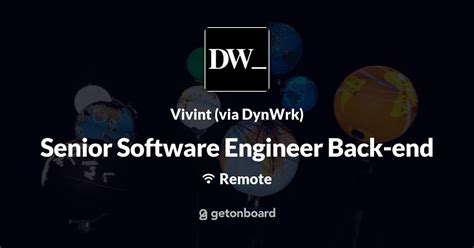 Senior Software Engineer Back End At Vivint Via Dynwrk Remote Work From Home Get On Board