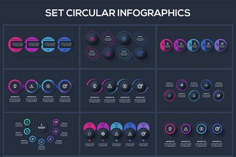 인포그래픽에 대한 창의적인 컨셉 설정 4 5 7 단계 옵션 부품 또는 프로세스 비즈니스 데이터 시각화 벡터에 대한 스톡 벡터 아트 및 기타 이미지 Istock
