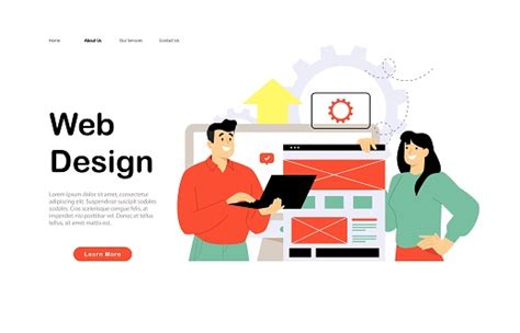 벡터 일러스트 레이 션을 디자인하고 프로그래밍하기위한 웹 페이지 디자인 템플릿 모바일 응용 프로그램 코딩 및 프로토 타이핑 웹 페이지에서 작업하는 팀 웹 방문 페이지 디자인