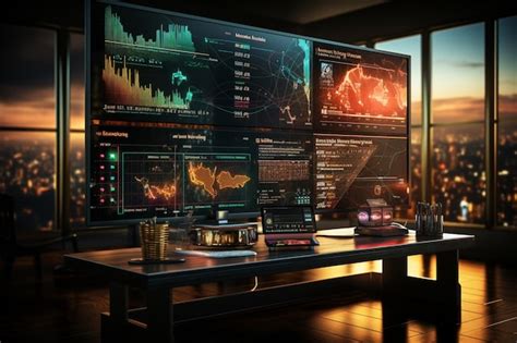Visualizing Market Performance Digital Screen Presenting Trading Charts