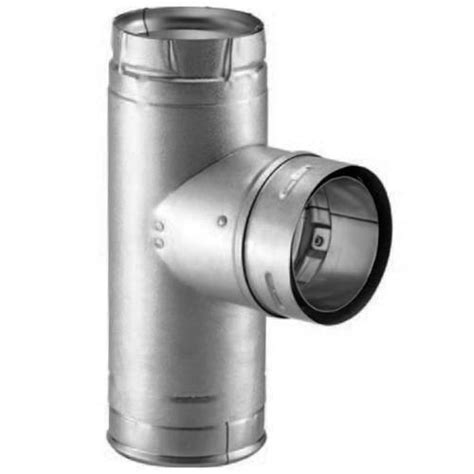 Duravent Pellet Vent Pro 4 Single Tee With Cleanout Cap Galvalume