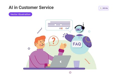Premium Vector Ai In Customer Service Illustration