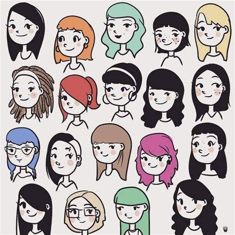 How To Draw Girls Hair Styles For Cartoon Characters Drawing Tutorial