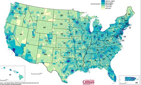 Usa Population Density Map
