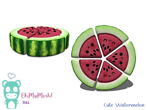 Second Life Marketplace Ohmymesh Cute Watermelon Full Perm Mesh