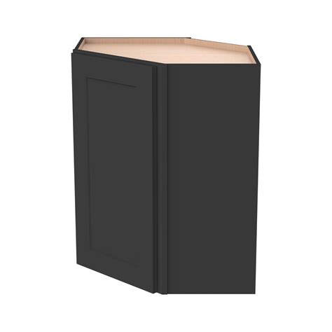 Rta Solid Wood Shaker Wall Diagonal Corner Cabinet Charcoal Black For