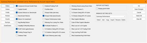Report Parameter Sets Ruletrader