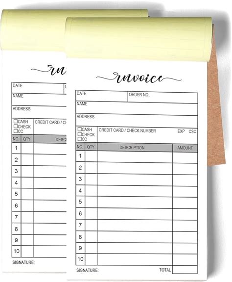 2 Packs 50 Set Invoice Booklet Carbon Duplicate Copy