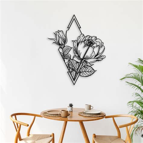 Rose And Tulip Metal Wall Art Rose Metal Wall Decor Flower Wall