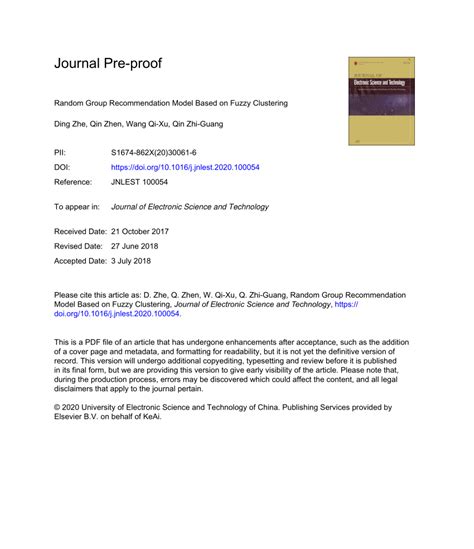 pdf random group recommendation model based on fuzzy clustering