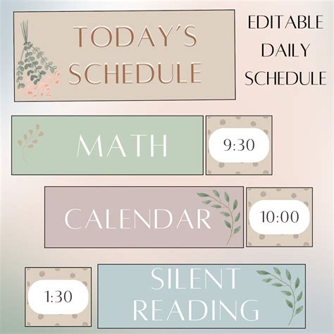 Classroom Schedule Cards Boho Class Decor Bulletin Board Posters