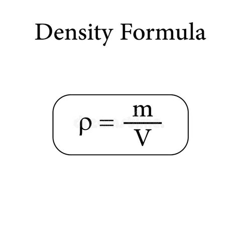 The Density Formula In Chemistry Stock Vector Illustration Of